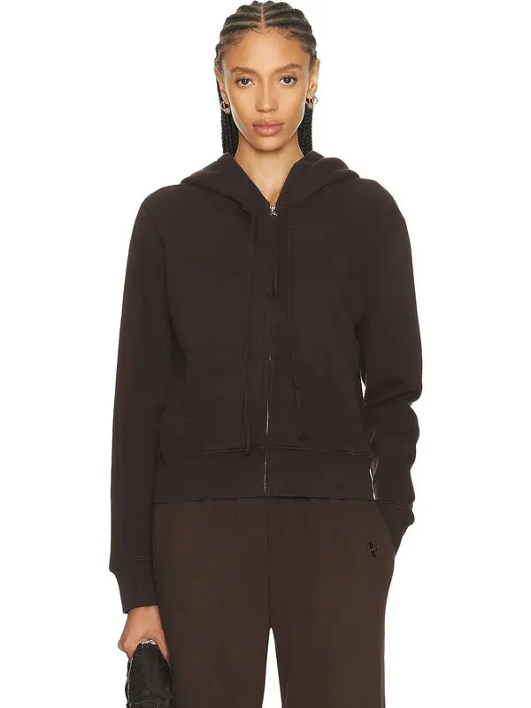 NILI LOTAN Callie Zip Up Hoodie - Espresso