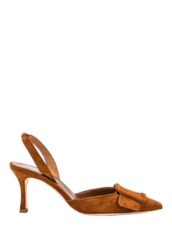 Manolo Blahnik Maysli 70 Suede Pump In Mint - Brown