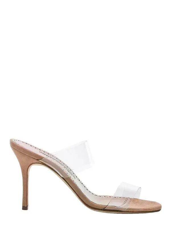 Manolo Blahnik Scolto Pvc Sandals - Nude Suede
