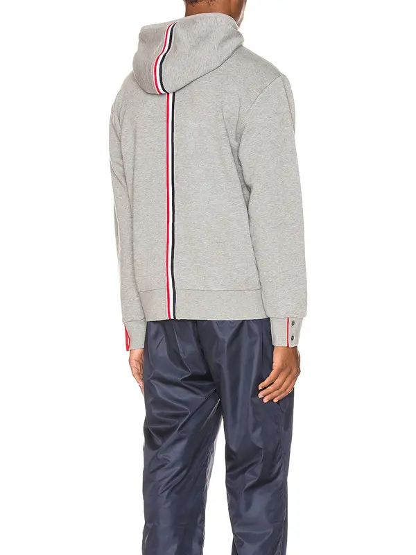 Thom Browne Zipper Hoodie - Light Grey