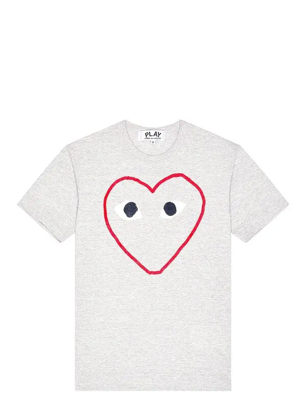Play Comme Des Garcon Heart Logo Tee In Novelty,gray - Grey