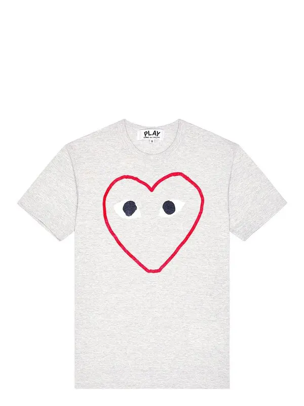 Play Comme Des Garcon Heart Logo Tee - Grey