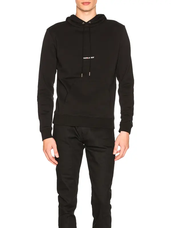 Saint Laurent Logo Hoodie - Black