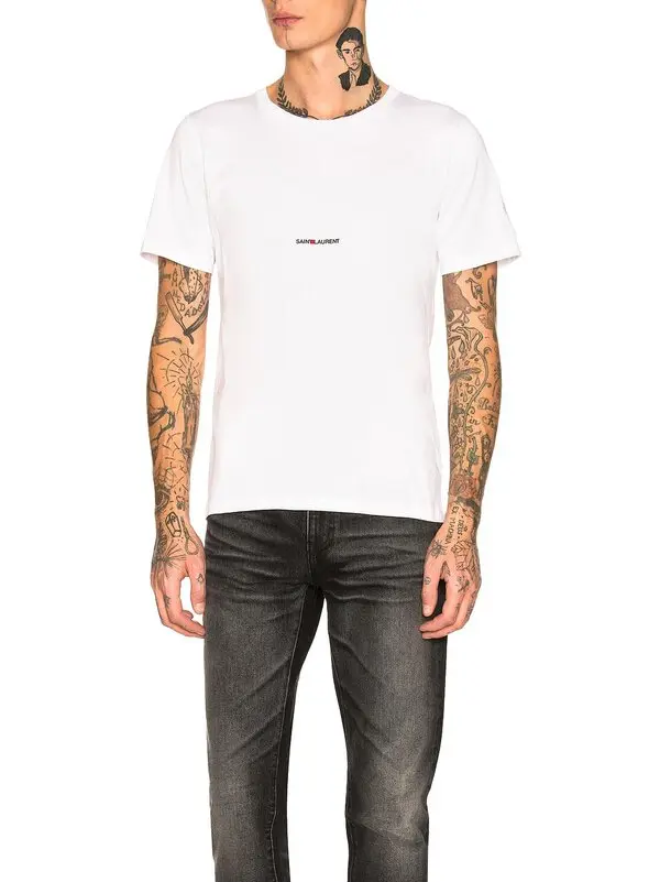 Saint Laurent Logo Tee - White