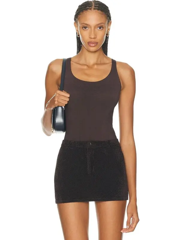 Wolford Jamaika String Bodysuit - Dark Wood