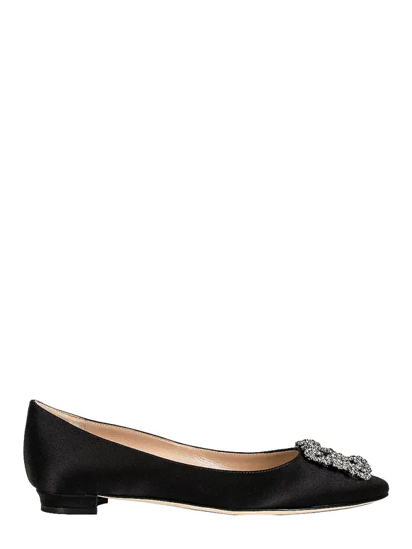 Manolo Blahnik Hangisi Flat - Black