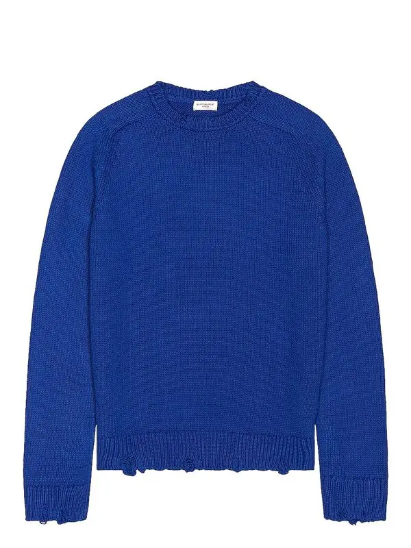 Saint Laurent Crew Neck Knit Top - Bleu Electrique