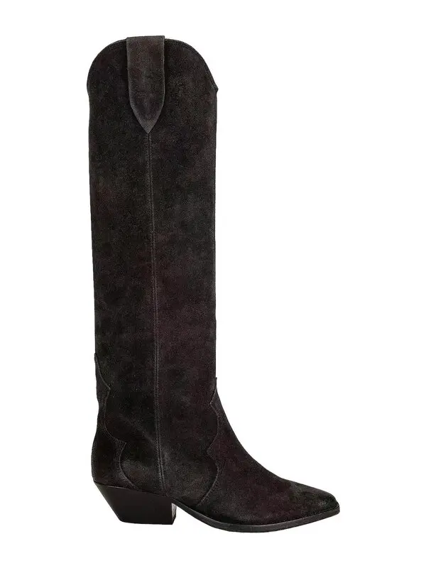 Isabel Marant Denvee Suede Boots - Faded Black