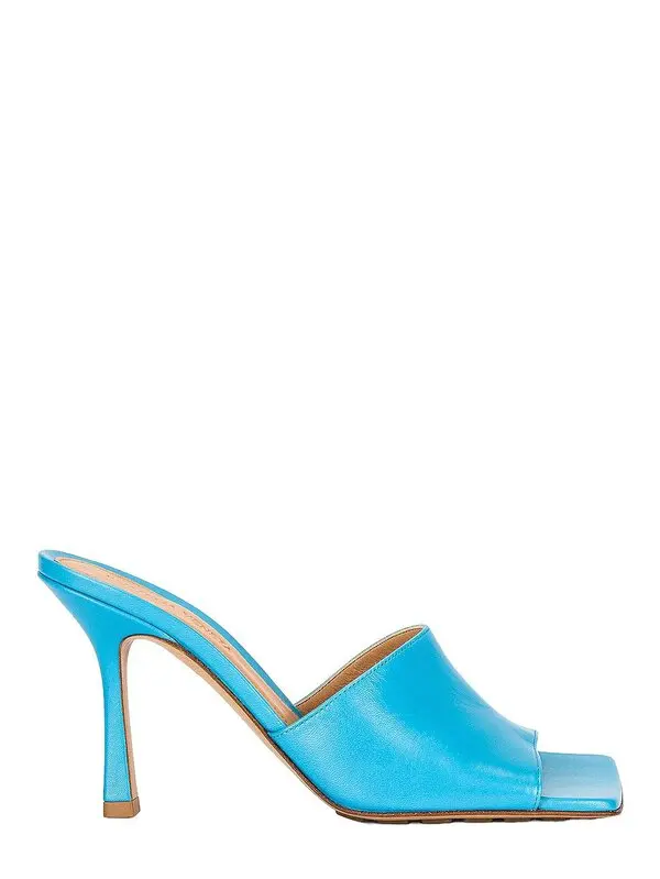 Bottega Veneta Leather Mules - Sky Blue