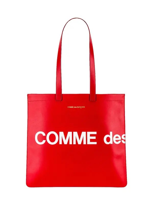 Comme Des Garçons Huge Logo Tote - Red
