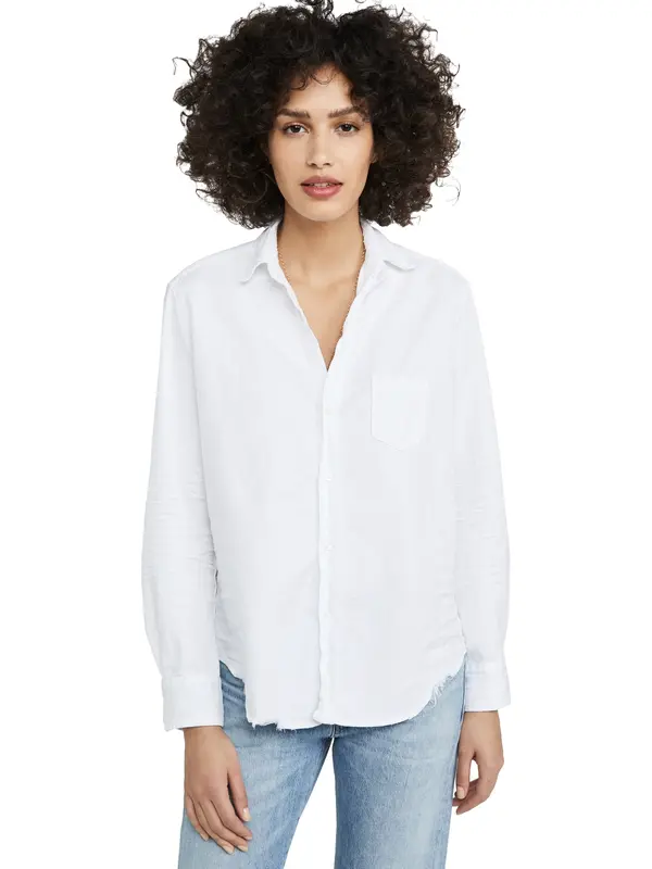 Frank & Eileen Eileen Tattered Denim Shirt - White