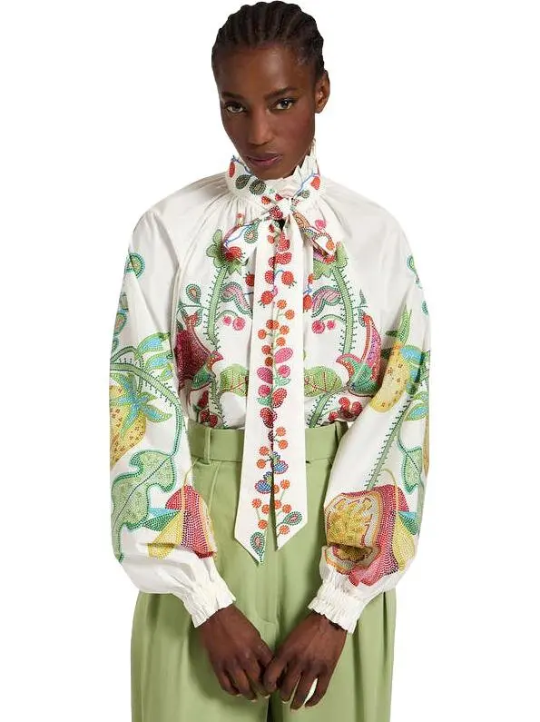 La DoubleJ Cerere Blouse Grenadilla Placed Cotton - Off White