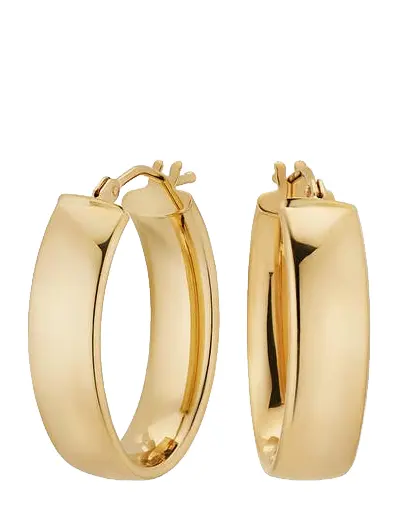 ORADINA 14k Midi Oval Hoops - Yellow Gold