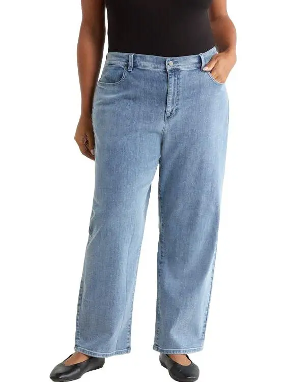 Eileen Fisher Straight Leg Ankle Jeans - Cloud Indigo