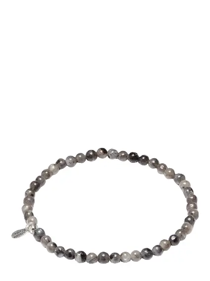 TINY RITUALS Larvikite Labradorite Beaded Bracelet - Black Labradorite
