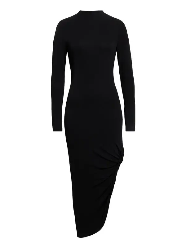 Alexander Wang Twisted Drape Long Sleeve Jersey Dress - Black