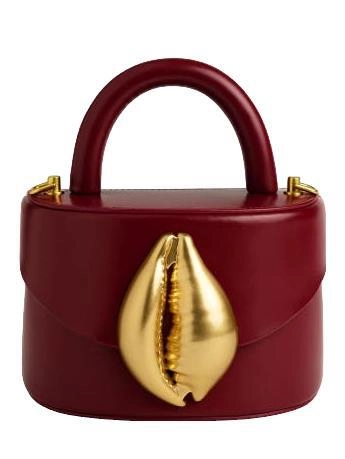 FLORE K. Viera Cowrie Shell Bag - Dark Red