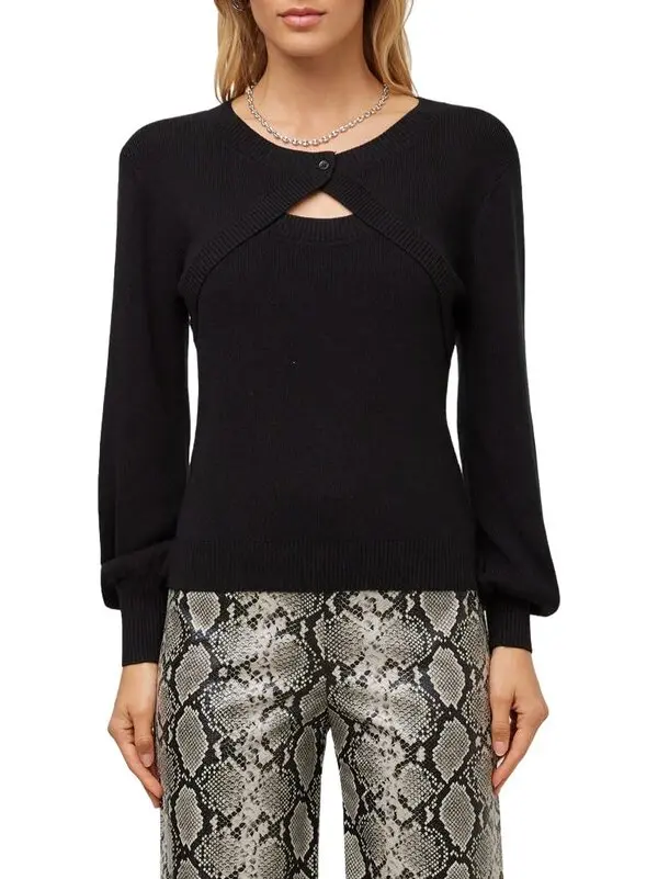 Fifteen Twenty Amelia Bolero Shrug Sweater - Black