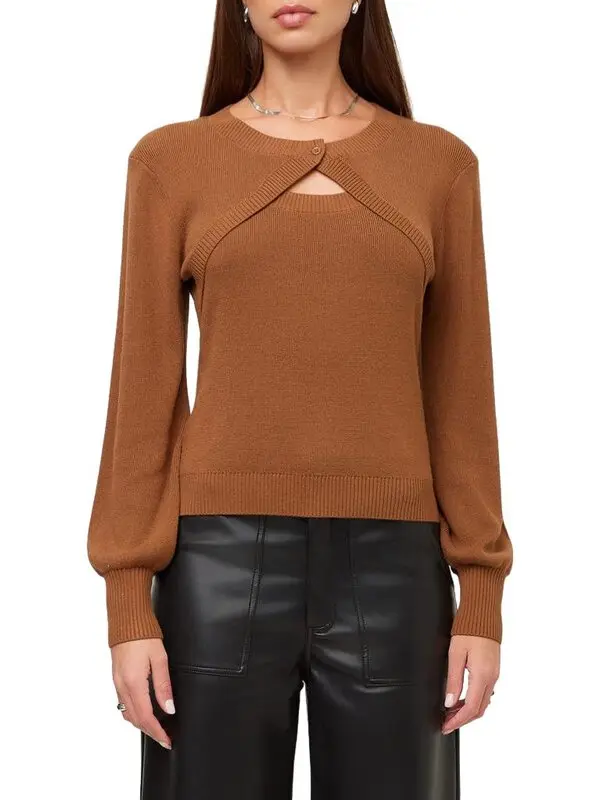 Fifteen Twenty Amelia Bolero Shrug Sweater - Camel