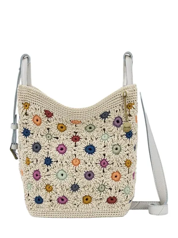 THE SAK Los Feliz Crochet Crossbody Bag - Mushroom Suede