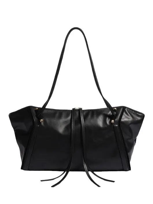 KENNETH COLE Highline Top Zip Leather Tote - Black