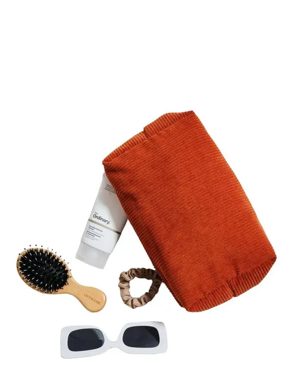 URBAN EXPRESSIONS Corduroy Cosmetic & Travel Organizer Pouch - Cinnamon