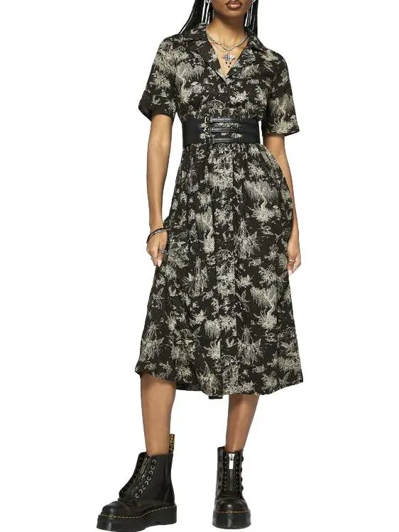 DISTURBIA Zorya Winter Maypole Midi Shirt Dress - Grey