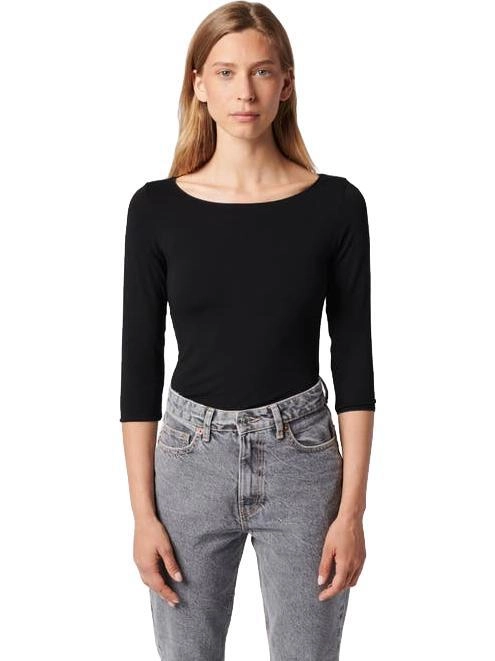 Majestic Filatures Soft Touch Boatneck T-shirt - Noir
