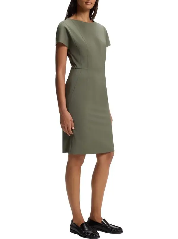 BOSS Dinerah Virgin Wool Sheath Dress - Tea Leaf