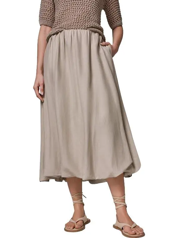 Donna Karan New York Linen Blend Bubble Skirt - Tuscan Grey
