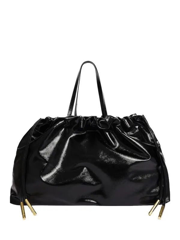 KENNETH COLE Riverside Oversized Faux Leather Tote - Black