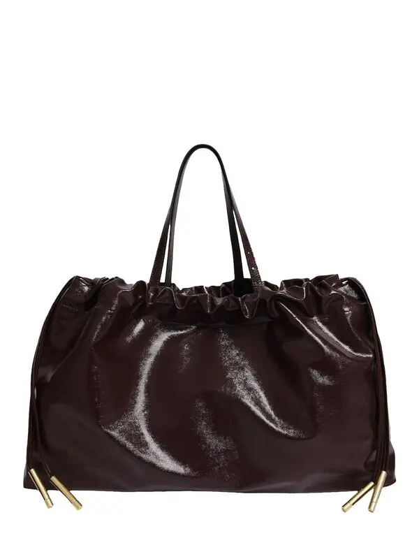 KENNETH COLE Riverside Oversized Faux Leather Tote - Plum