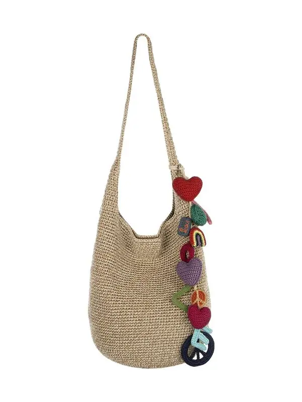 THE SAK Crochet Hobo Bag - Bamboo Stat Peace Love