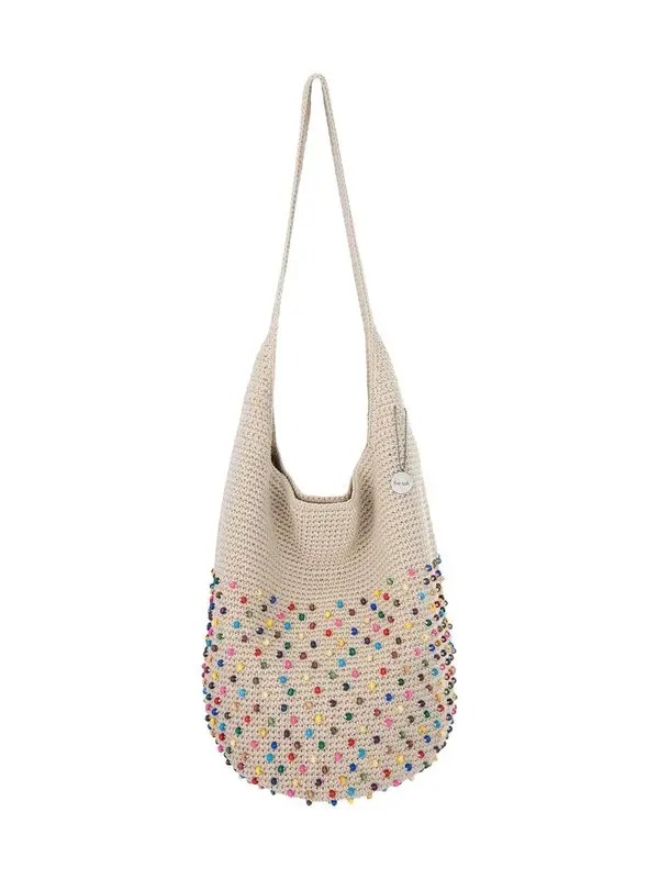 THE SAK Crochet Hobo Bag - Ecru Multi Beads