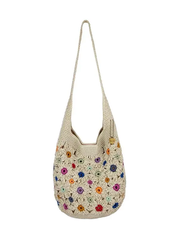 THE SAK Crochet Hobo Bag - Natural Multi Flower