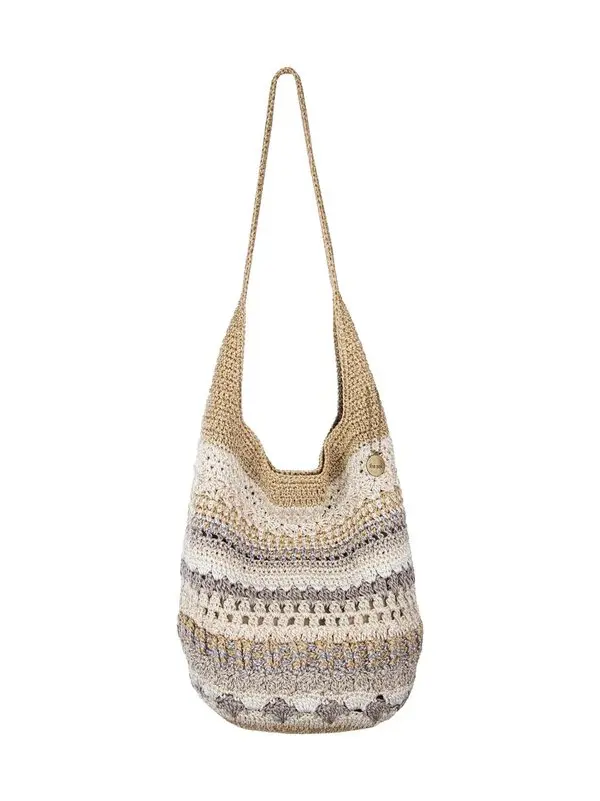 THE SAK Crochet Hobo Bag - Sand Stripe