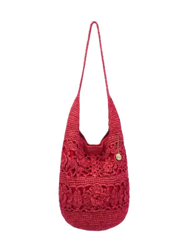 THE SAK Crochet Hobo Bag - Scarlet Tonal Flower
