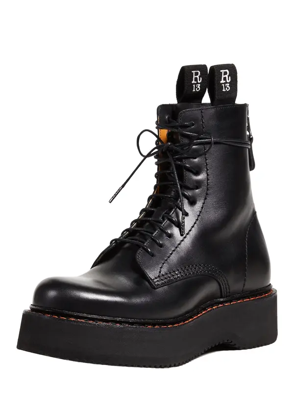 R13 Platform Combat Boots - Black