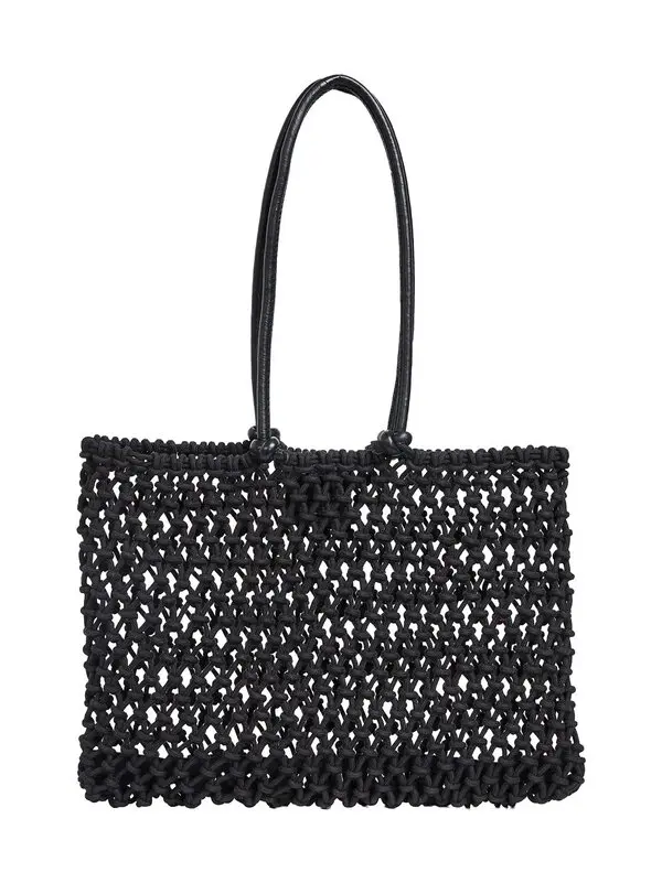 Clare V. Sandy Crochet Tote - Black