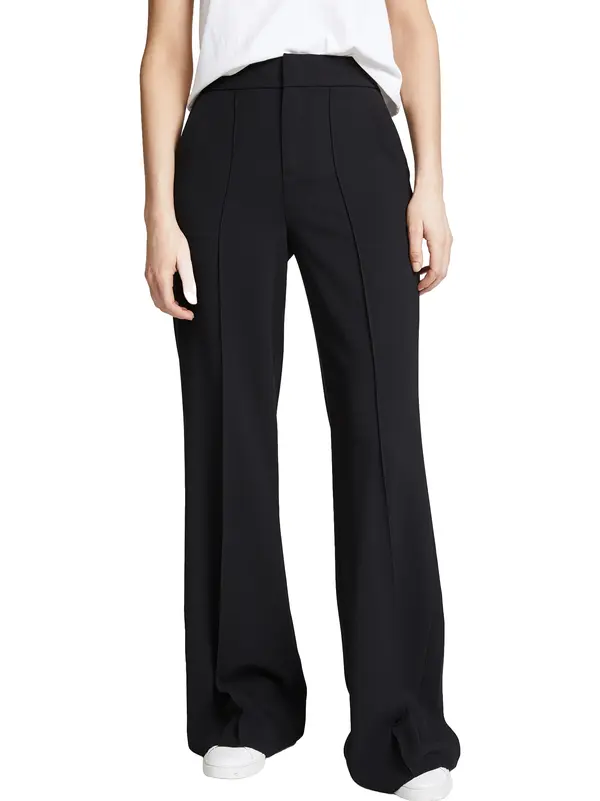 Alice + Olivia Dylan High Waisted Wide Leg Pants - Black