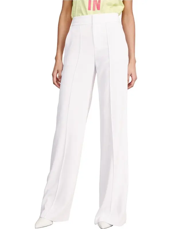 Alice + Olivia Dylan High Waisted Wide Leg Pants - White