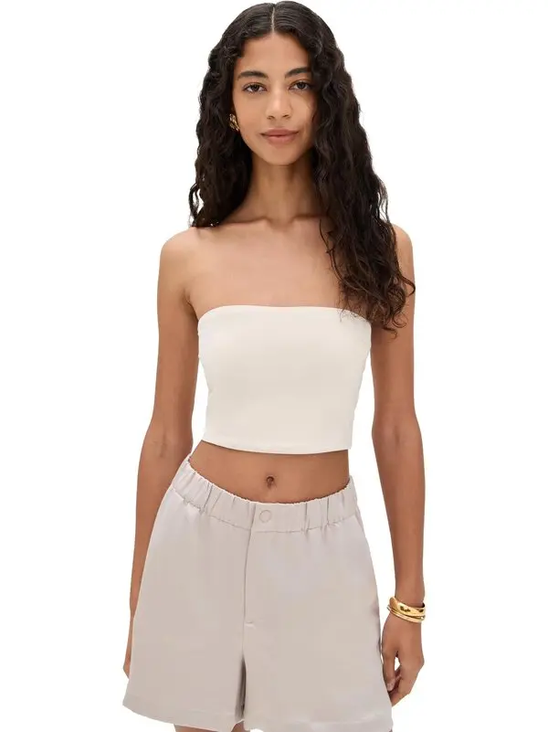 Susana Monaco Crop Tube Top - Blanched Almond