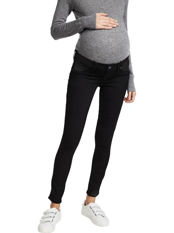 Paige Transcend Verdugo Ultra Skinny Maternity Jeans - Black Shadow
