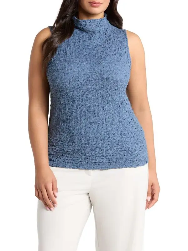 Eileen Fisher Textured Organic Cotton Blend Tank - Cold Spray