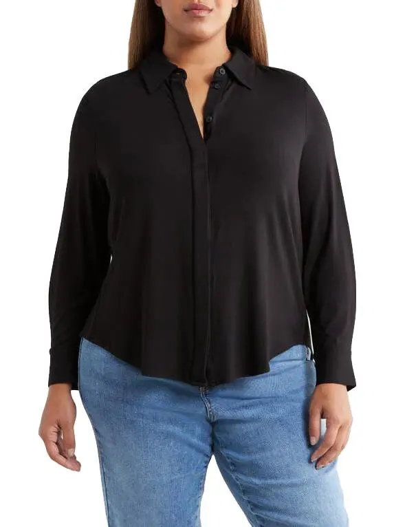 Universal Standard Elbe Button-up Shirt - Black