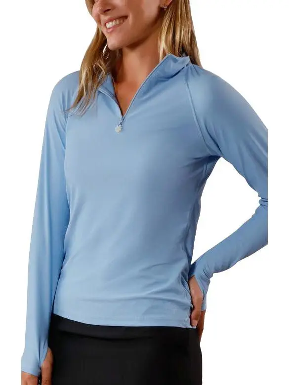 UV SKINZ Long Sleeve Quarter Zip Shirt - Clear Sky