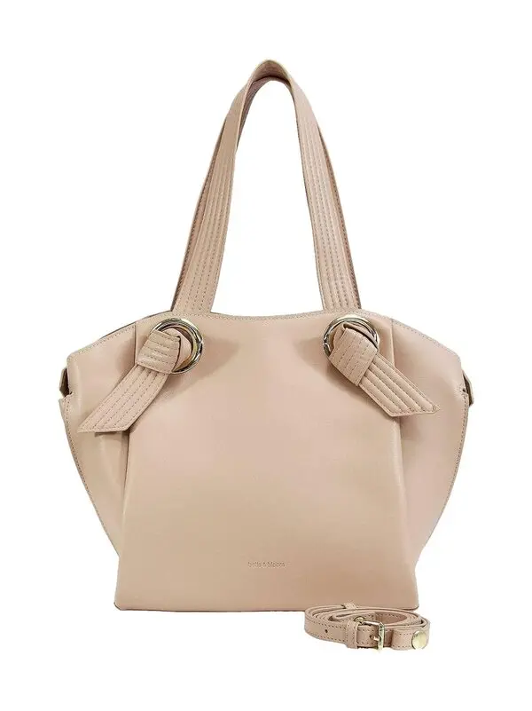 BELLE & BLOOM Heart Of Gold Leather Shoulder Bag - Latte