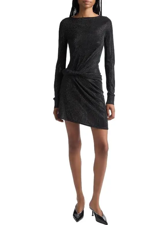 Alexander Wang Long Sleeve Twist Jersey Sweater Dress - Black