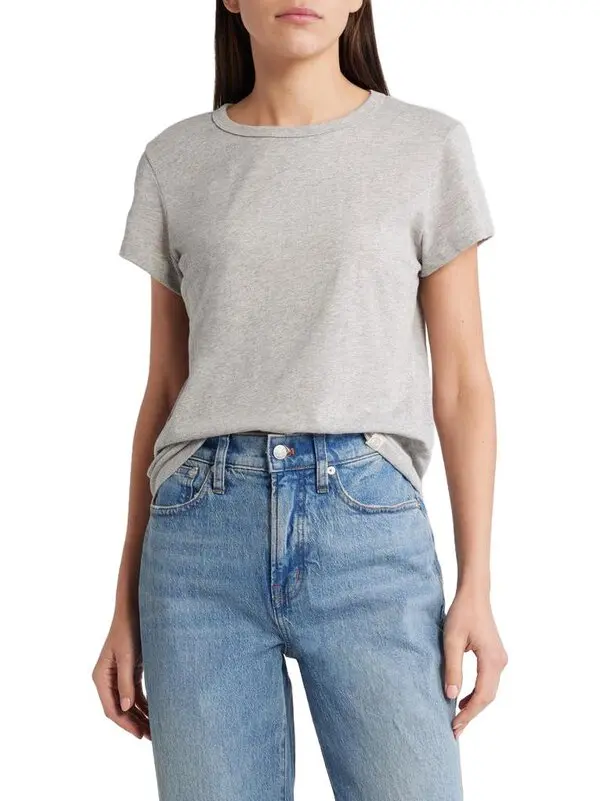 Marine Layer Re-spun Signature Crewneck T-shirt - Heath Grey