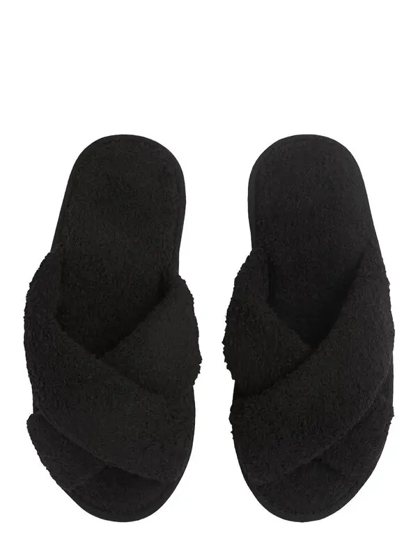Barefoot Dreams Cozychic® Crossover Slipper - Black
